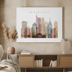 Philadelphia Skyline Print, Poster, Philly Wall Art, Travel Poster ...