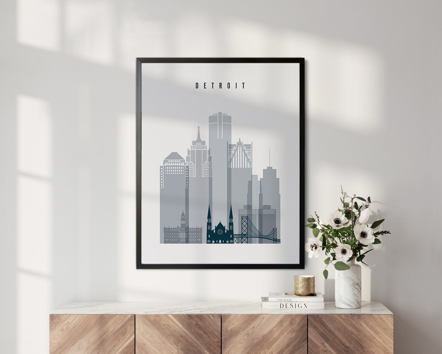 Detroit City Skyline Print Out