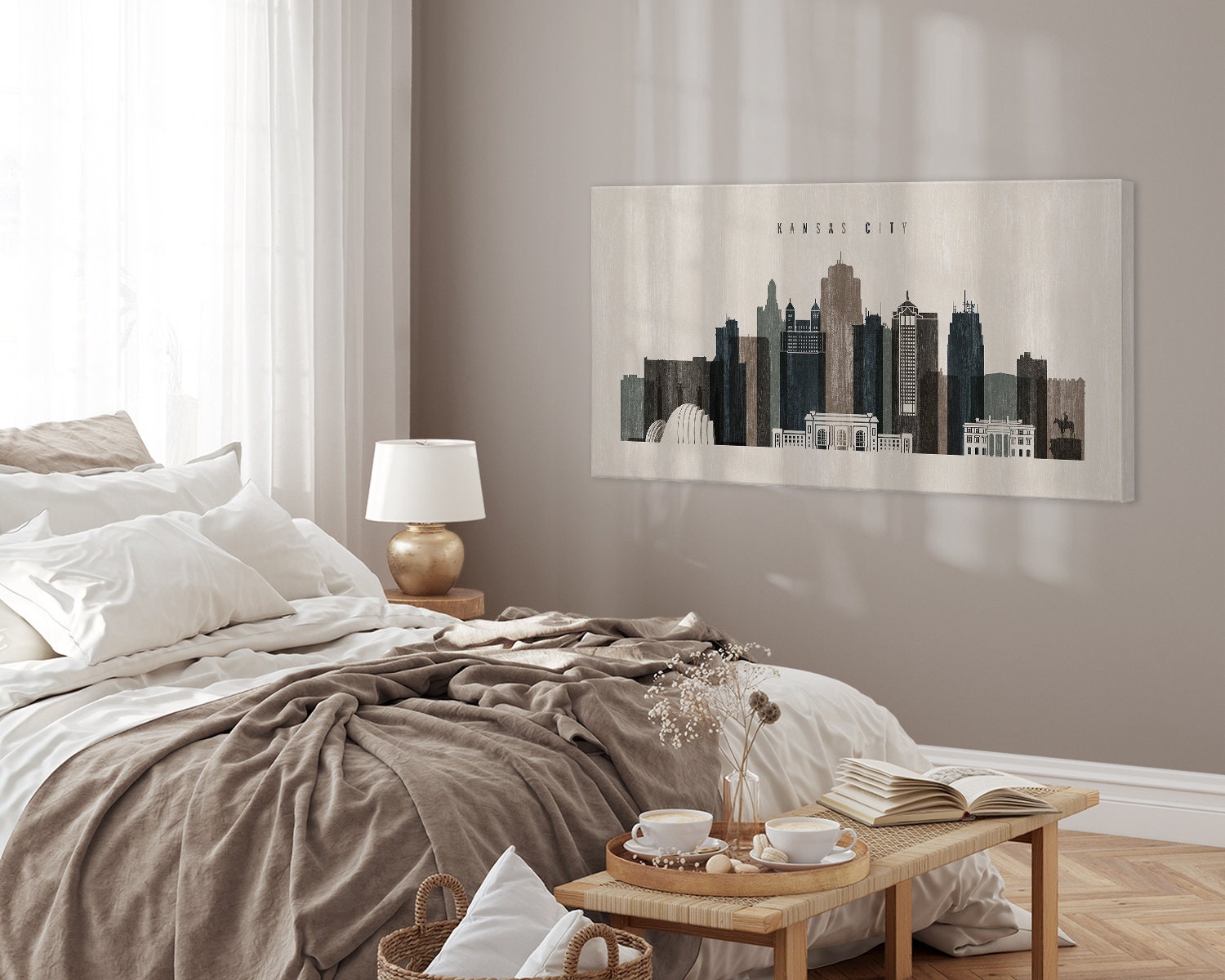 Kansas City Canvas Kansas City Skyline Canvas Print - Etsy