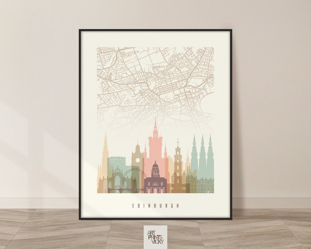 Edinburgh Map Wall Art Print Edinburgh Scotland City Map - Etsy
