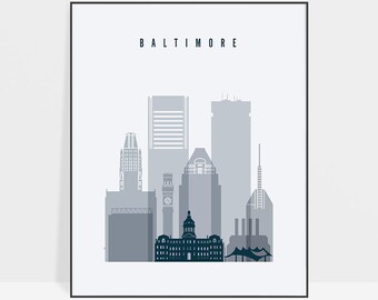 Baltimore Art Baltimore map Baltimore skyline poster