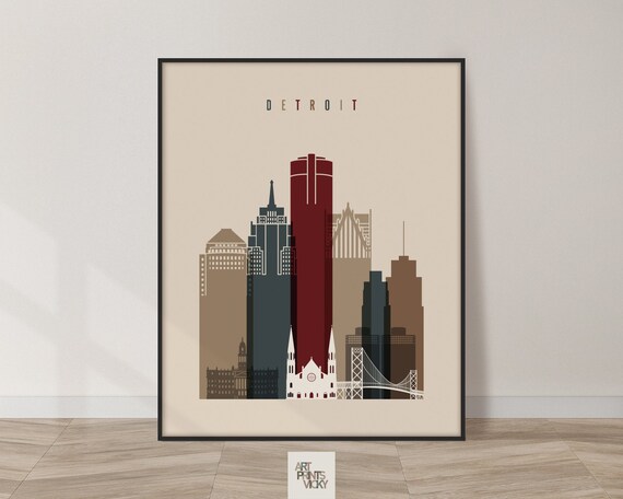 Detroit Skyline Art