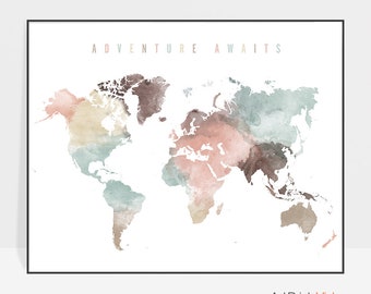 World Map Print | Etsy