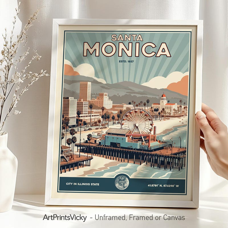 Santa Monica Poster - Etsy