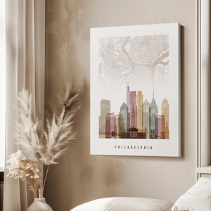 Philadelphia City Map Poster City Map & Skyline Print Artprintsvicky - Etsy