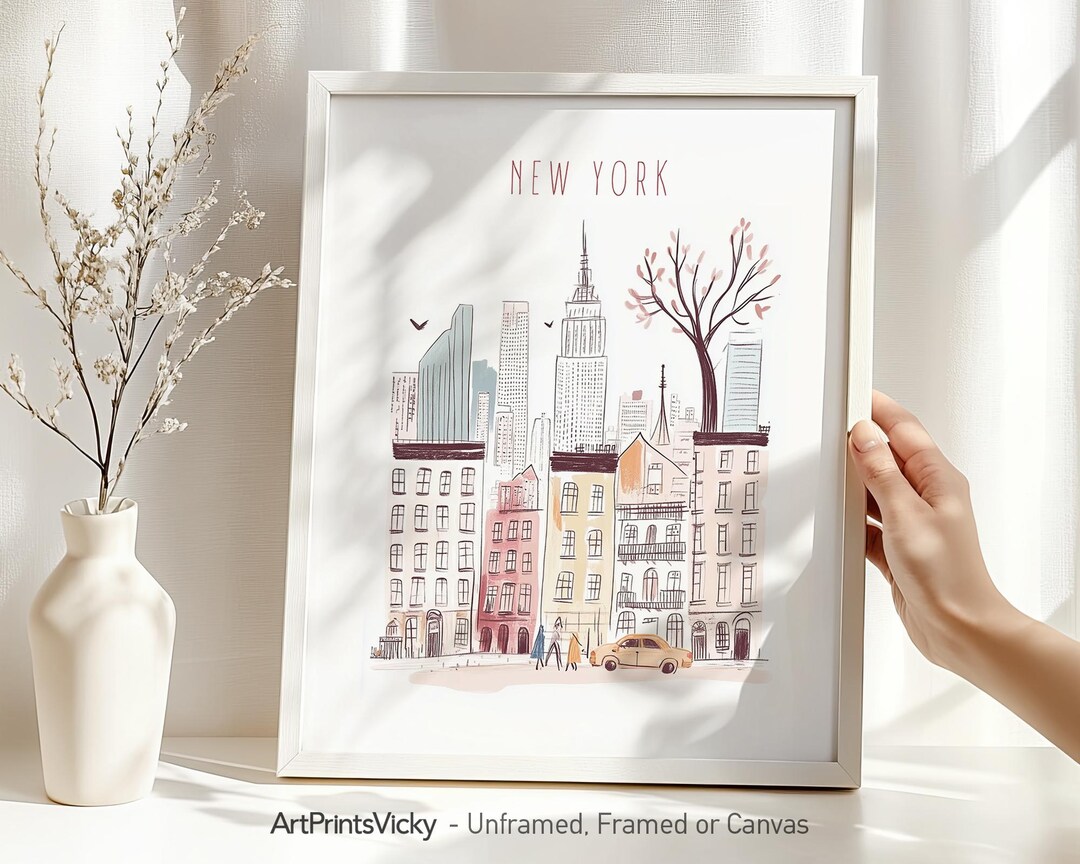 New York City Skyline Wall Art Print | NYC Poster | Iconic NYC ...