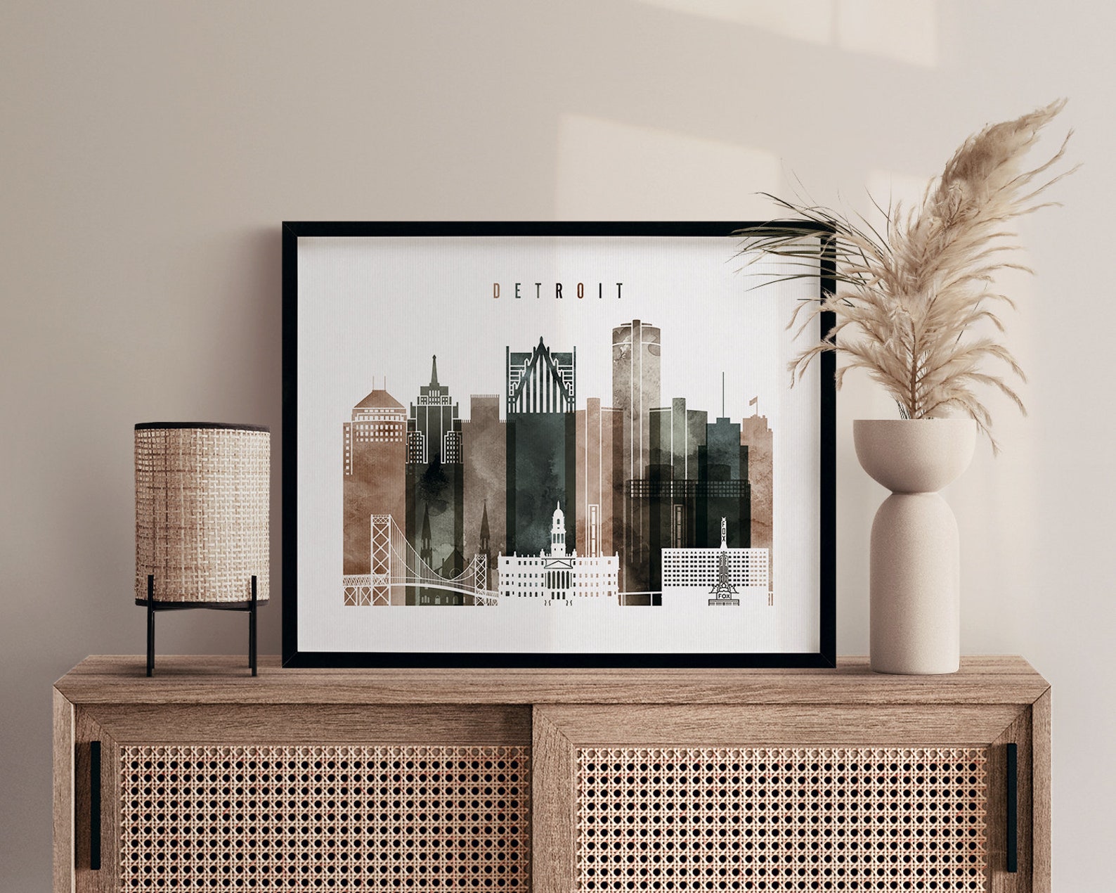 Detroit Art Detroit Print Poster Detroit Skyline Wall Art - Etsy