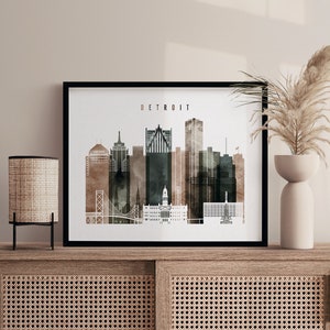 Detroit Art Detroit Print Poster Detroit Skyline Wall Art - Etsy