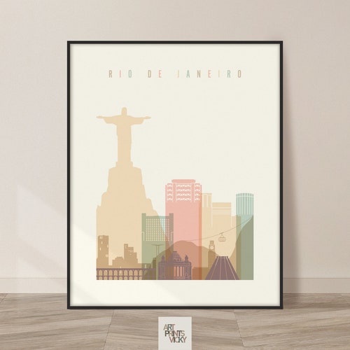 Rio De Janeiro Map Print Minimalistic Wall Art Poster City - Etsy
