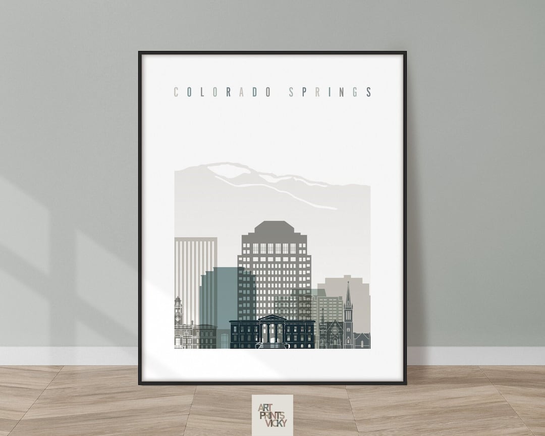 Colorado Springs Skyline Print Colorado Springs Wall Art - Etsy