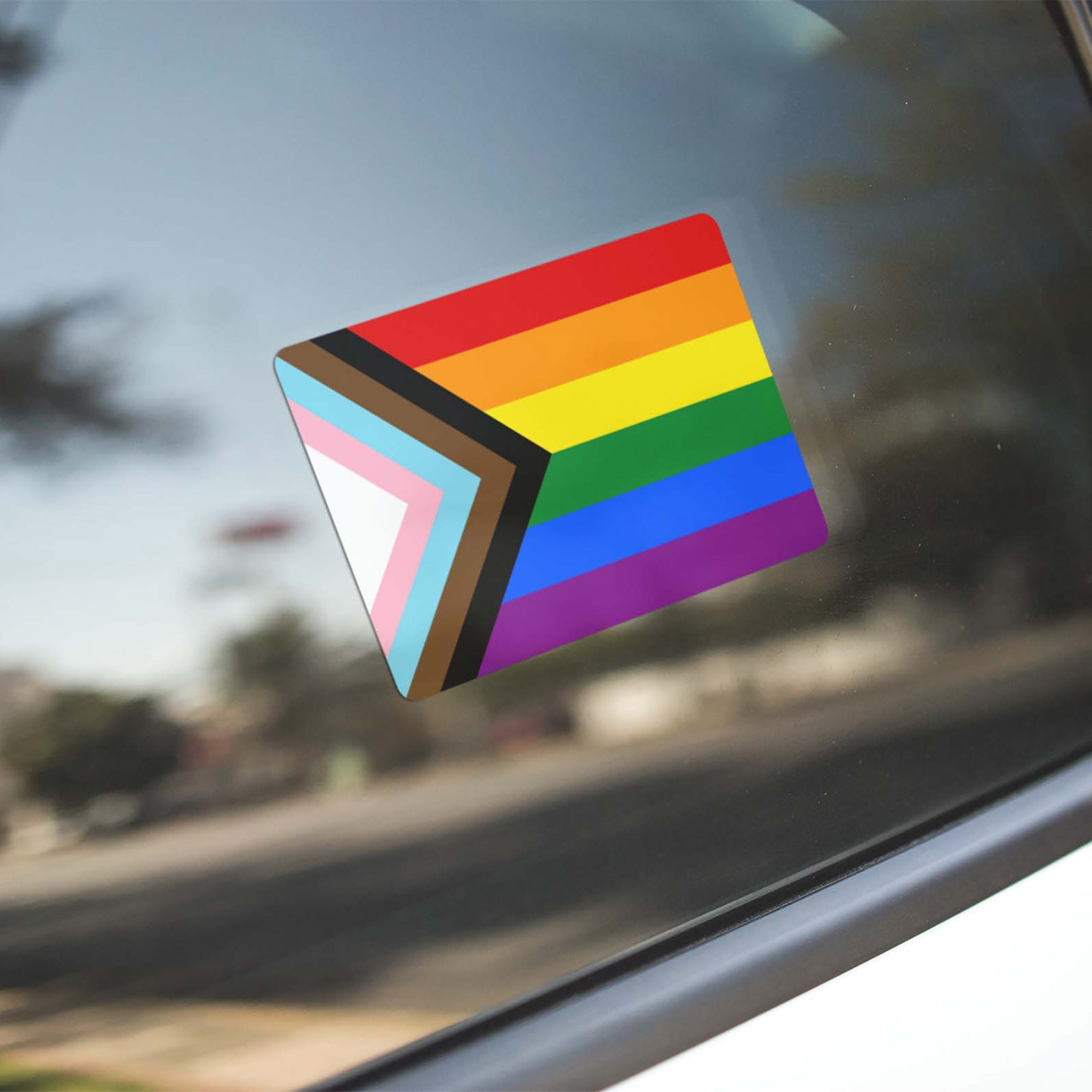 WATERPROOF Progress Pride Flag Sticker Rainbow LGBTQAA LGBTQ+ Inclusive ...
