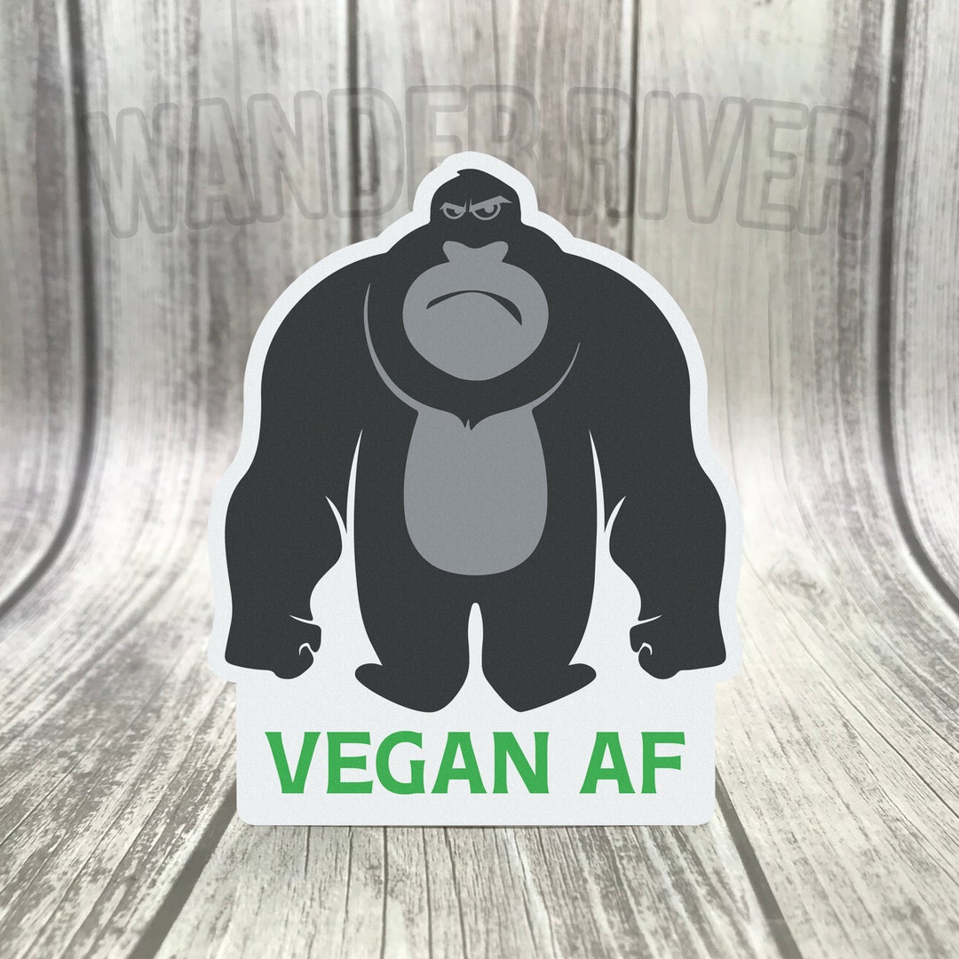 Gorilla Vegan AF Sticker WATERPROOF - Etsy