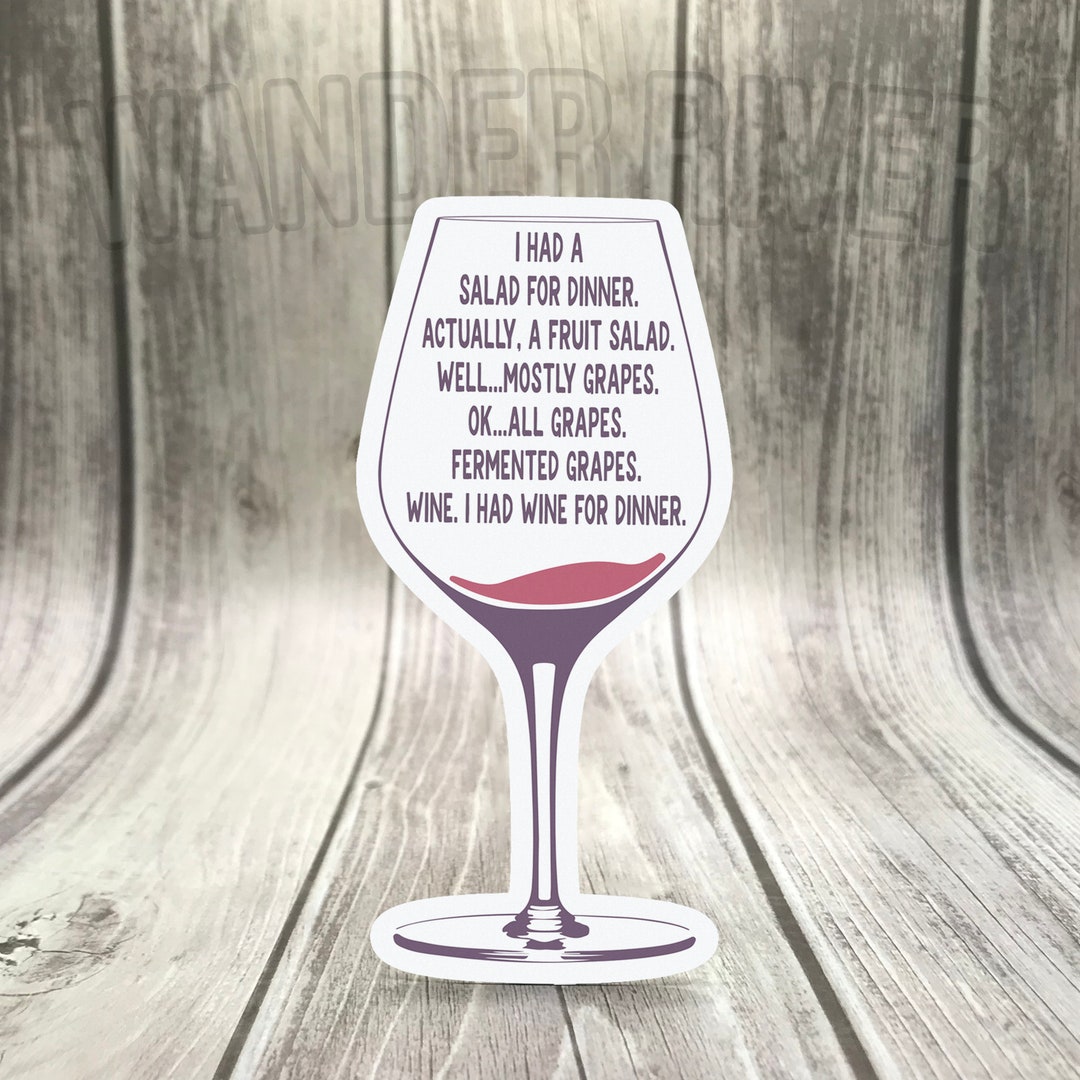 Funny Wine Drinking Sticker - Small Gift for Her / Him / Coworker ...