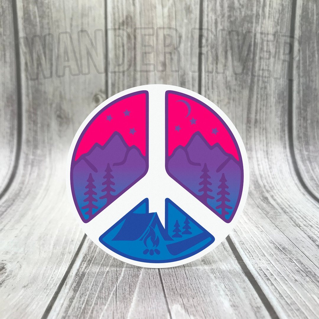 WATERPROOF Bi Flag Subtle Nonchalant Bisexual Pride Peace Sticker - Etsy