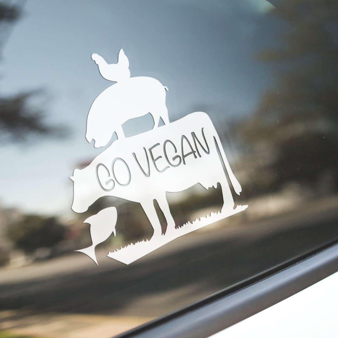 GO VEGAN Decal WATERPROOF Bumper / Window Decal Gift for Vegans - Etsy
