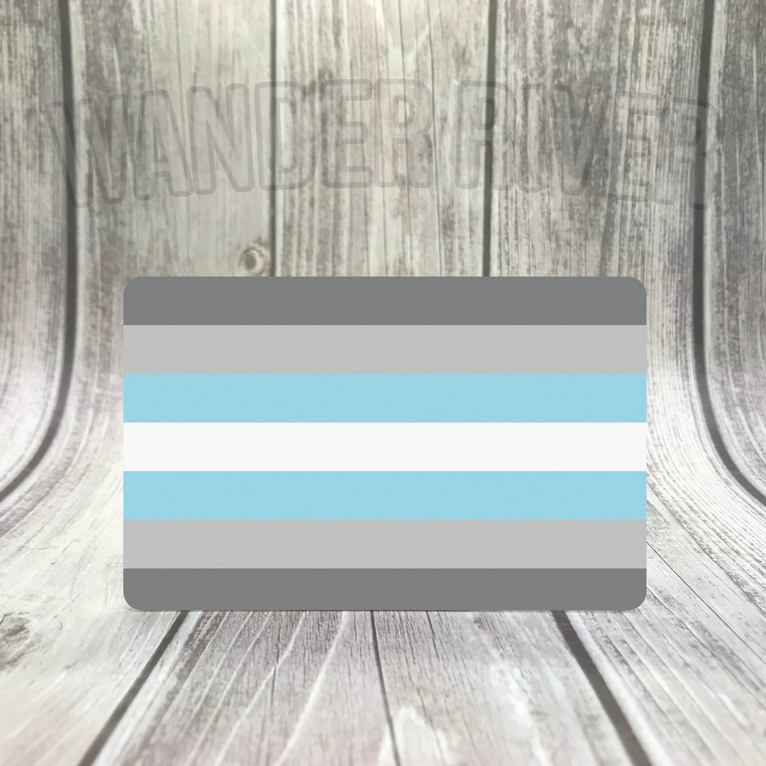 WATERPROOF Demiboy Pride Flag Sticker 7 Stripe Demi Boy Grey Blue - Etsy