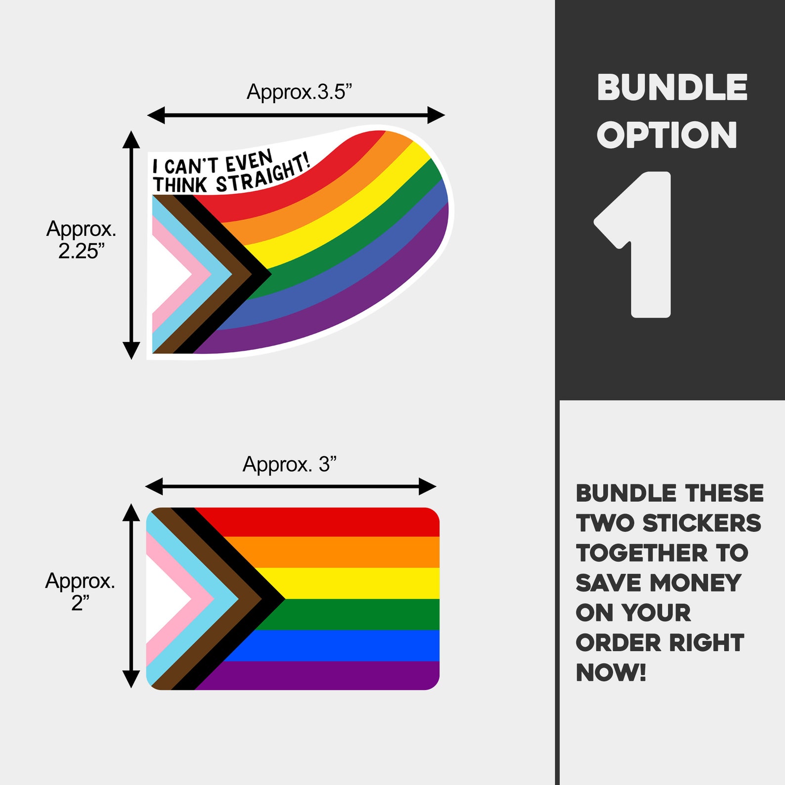WATERPROOF Progress Pride Flag Sticker Rainbow LGBTQAA LGBTQ+ Inclusive ...