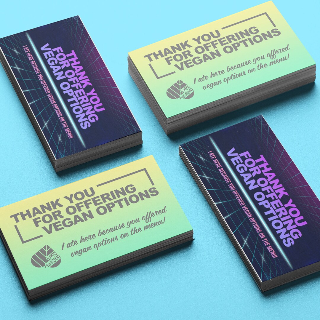 Pack of Vegan Restaurant Dining Leave Cards - Etsy