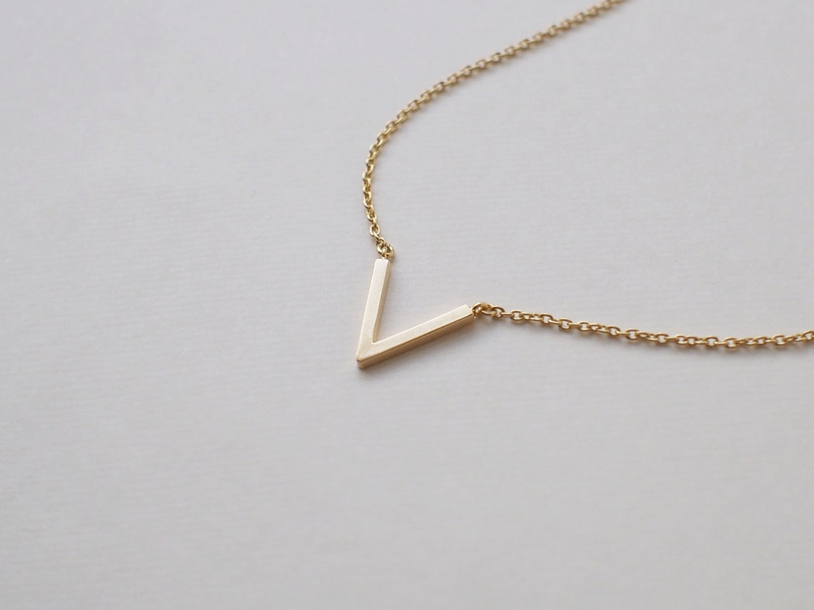 Delicate V Necklace Dainty Minimal V Necklace Simple - Etsy