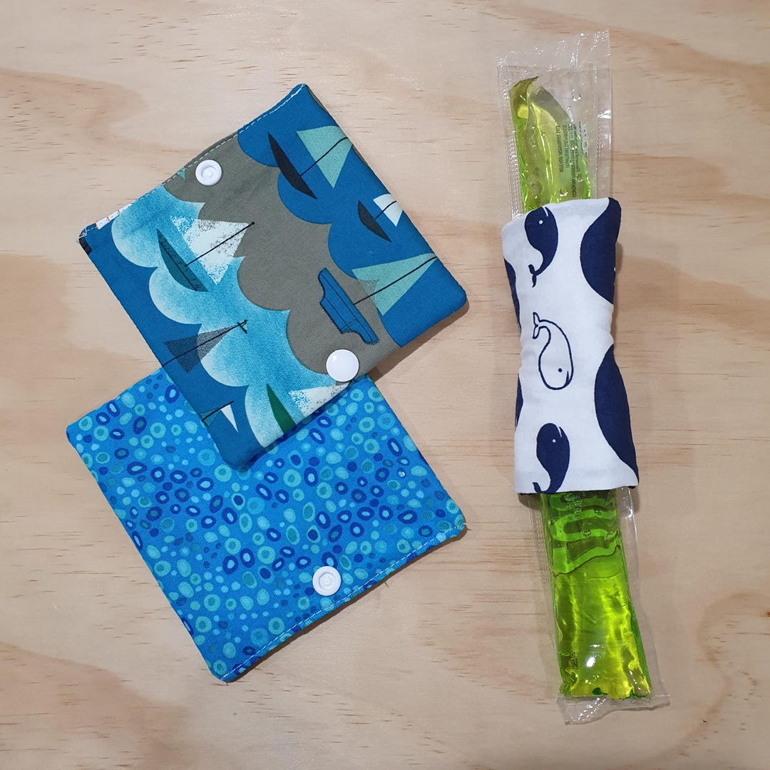 Ice Block Holder, Zooper Dooper Holder, Icy Pole Wrap, Pkt of 3, Whales ...