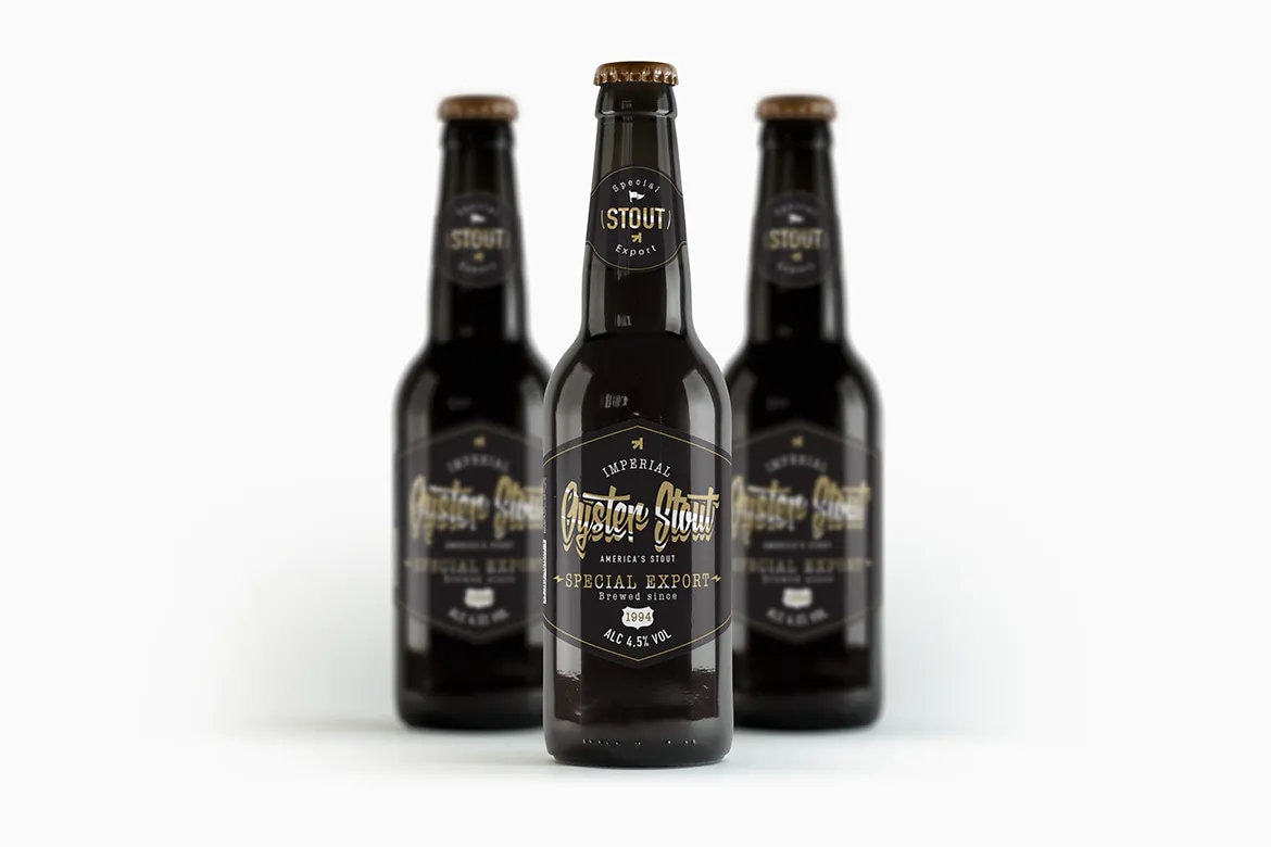 Beer Black Bottle Mockup Elegant Modern Professional Design | Etsy
