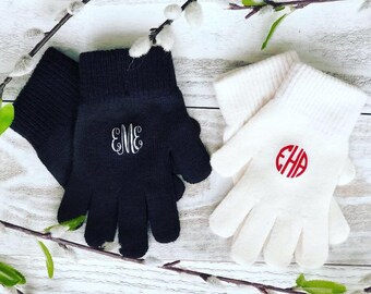 Monogrammed gloves | Etsy