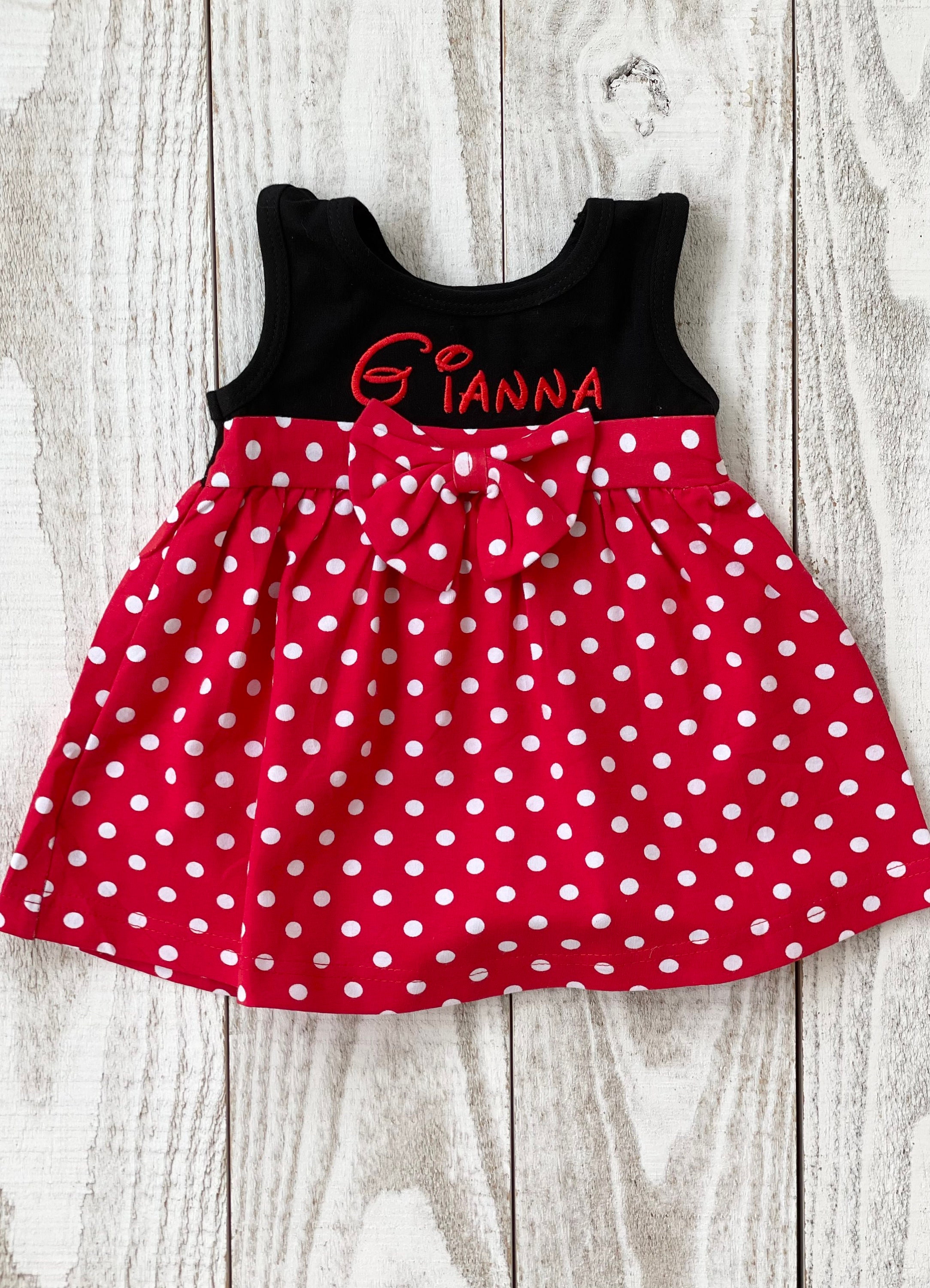 Minnie Mouse Dress, Minnie Inspired, Personalized Disney Outfit, Baby ...