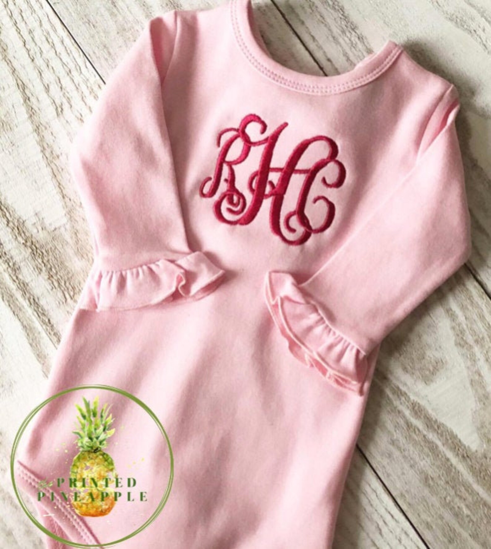 Monogrammed Ruffle Onesie, Valentines Day Outfit, Monogrammed Baby - Etsy