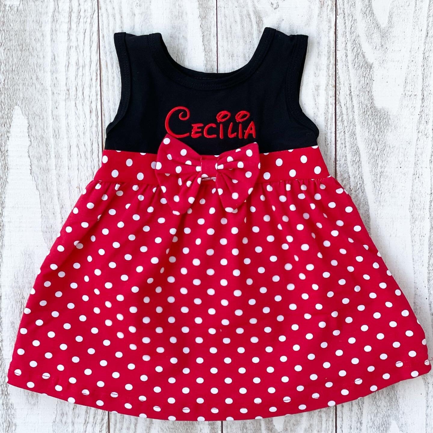 Minnie Mouse Dress, Minnie Inspired, Personalized Disney Outfit, Baby ...