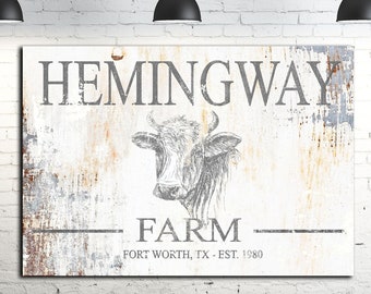 Rustic Established Signs Family Name Gift for Her Modern Farmhouse Est ...