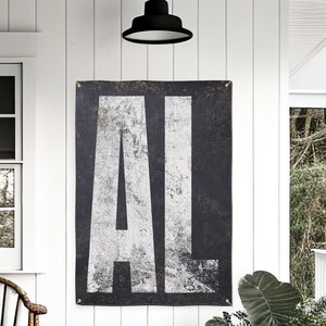 Alabama Charm 'AL' Elegant Black and White Vinyl Sign - Durable Indoor ...