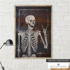 Skeleton Printable Halloween Decor | Halloween Skull Print | Gothic ...