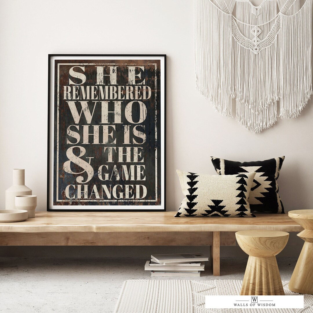 She Remembered Who She Was Print Art, Self Love Gallery Wall Poster ...