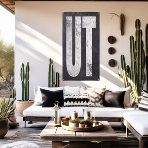 Utah Western Decor Outdoor Sign in Vinyl - Western Print Backyard ...