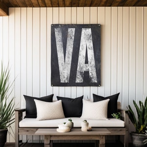Virginia 'VA' Western Patio Sign in Vinyl: Rustic Boho Farmhouse Charm ...
