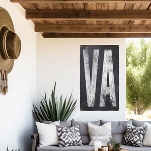 Virginia 'VA' Western Patio Sign in Vinyl: Rustic Boho Farmhouse Charm ...