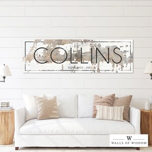 Rustic Established Signs Family Name Gift for Her Modern Farmhouse Est ...