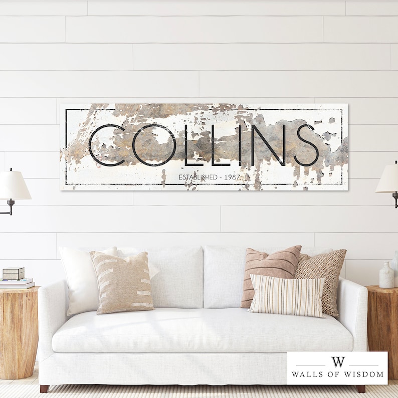 Rustic Established Signs Family Name Gift for Her Modern - Etsy