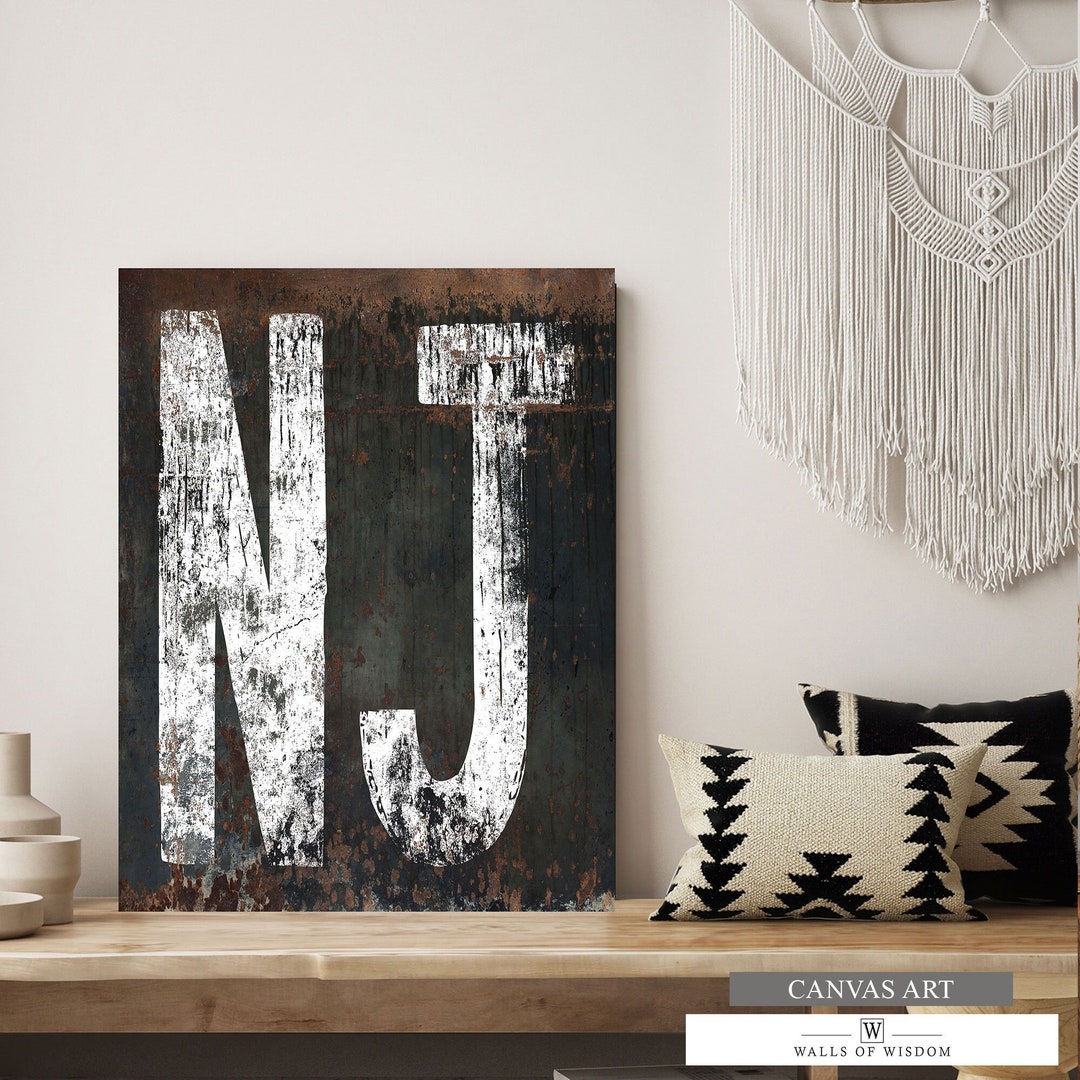 New Jersey State Family Sign Canvas Print; Farmhouse Decor Home State ...