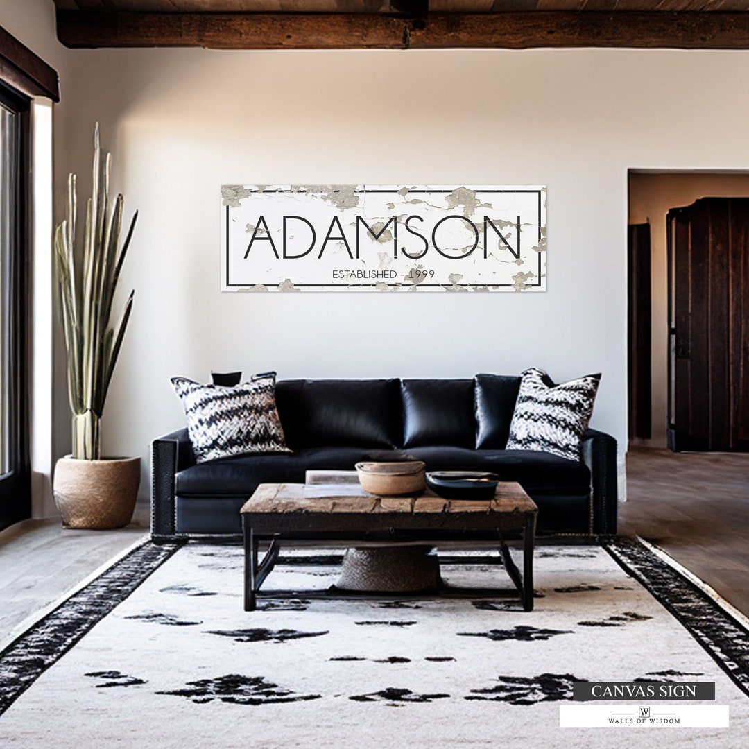 Family Established Signs Rustic Gift for Her Rustic Last Name Sign ...