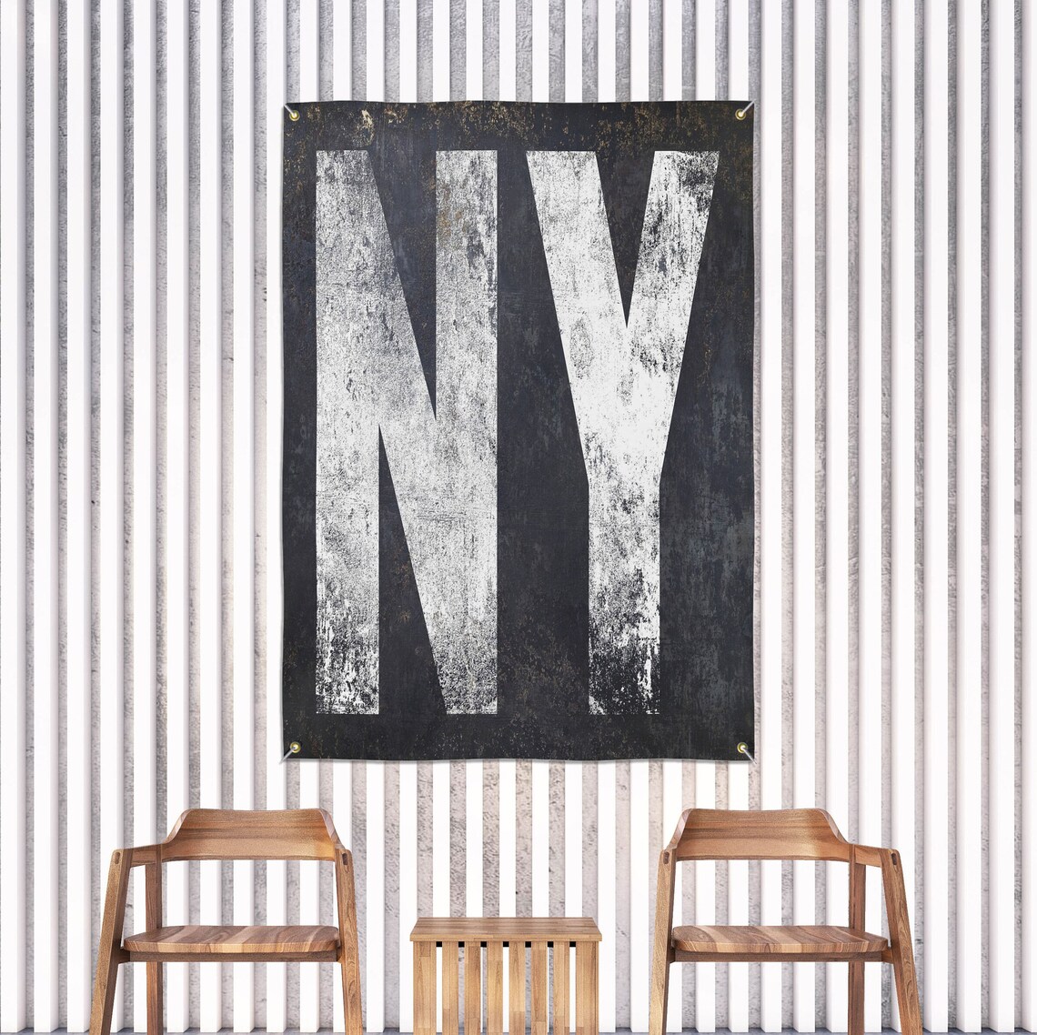 New York Minimalist Outdoor Sign, Western Print for Patio Home Bar ...