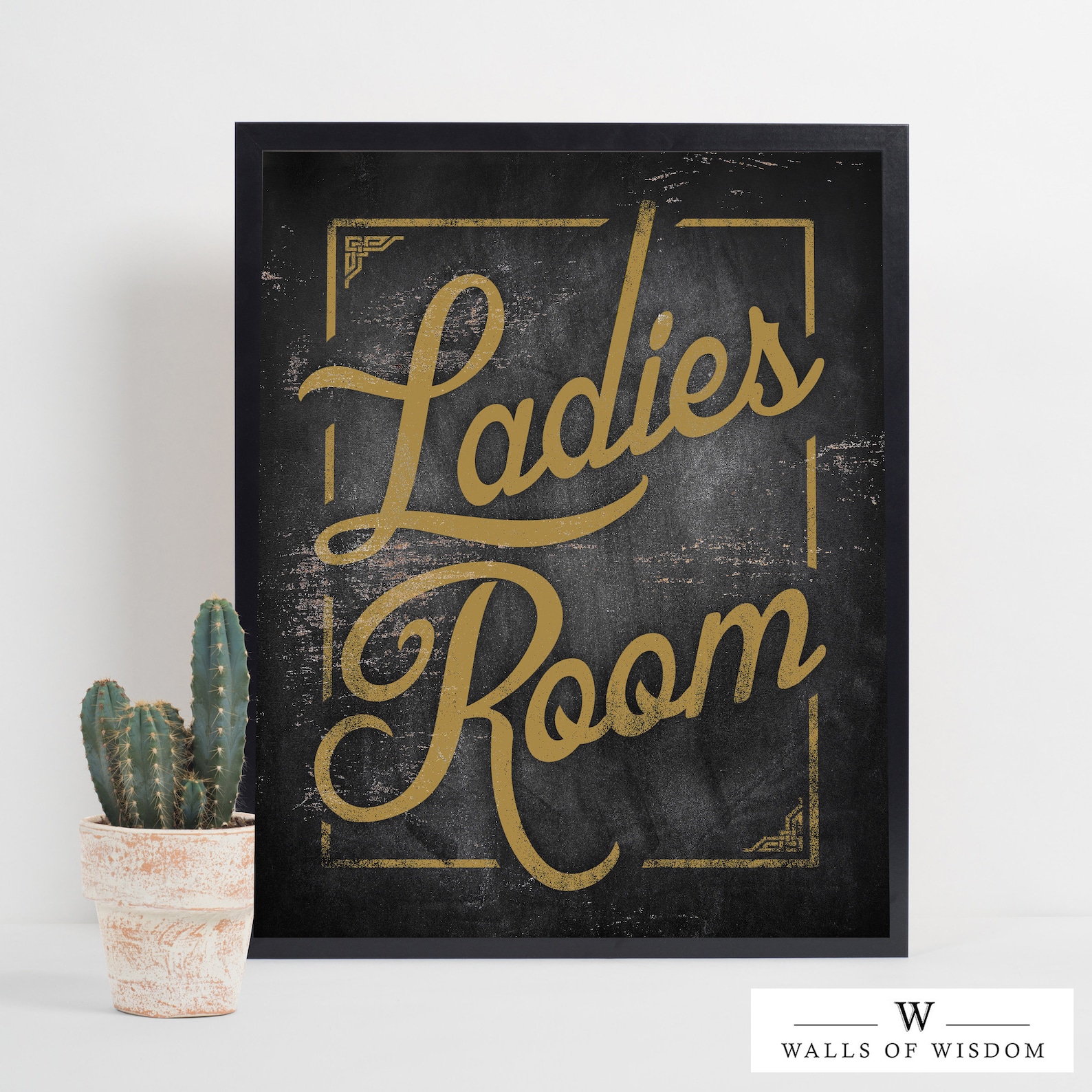 Ladies Room Bathroom Sign Printable Wall Art Powder Room Sign Boho ...