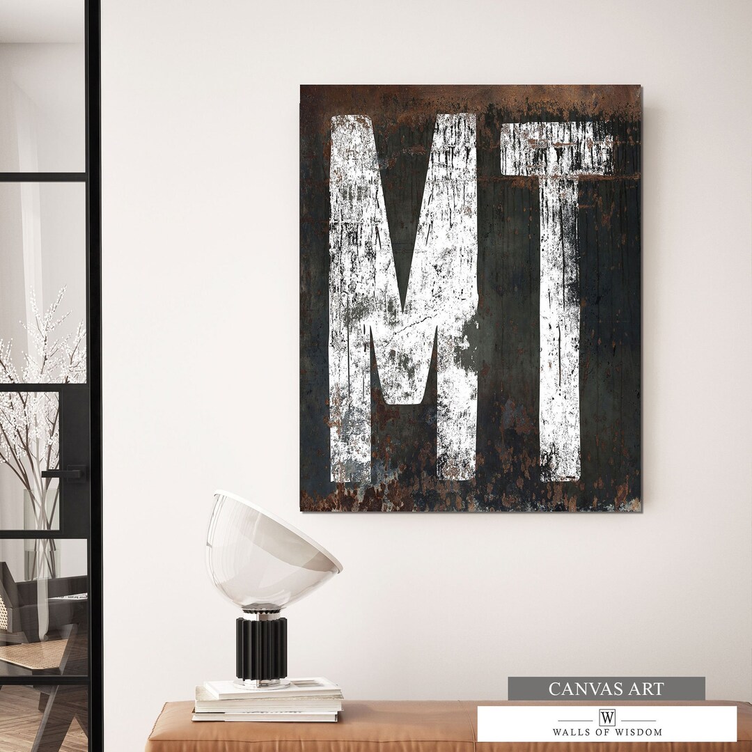 Rustic Montana Home Sign Canvas Print; Farmhouse Decor State Sign ...
