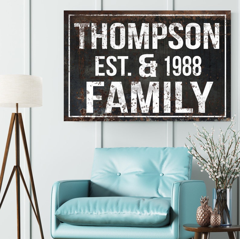 Family Name Sign Gift for Her Rustic Established Signs Last Name Est ...