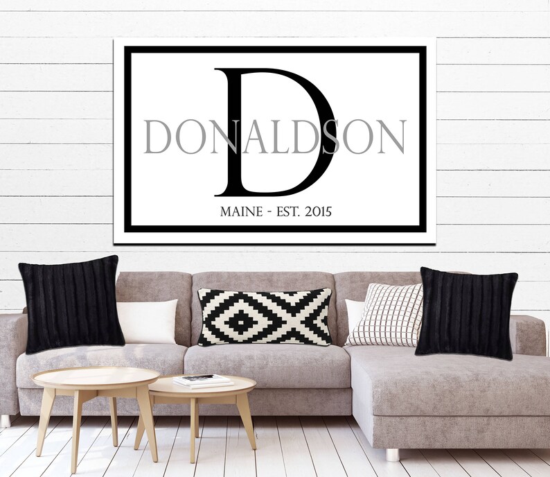 Last Name Modern Sign Custom Gift for Her Personalized Last - Etsy