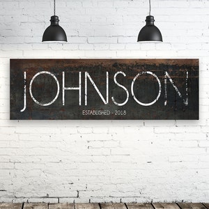 Family Name Sign Gift for Her Last Name Est Signs Modern Farmhouse Est ...