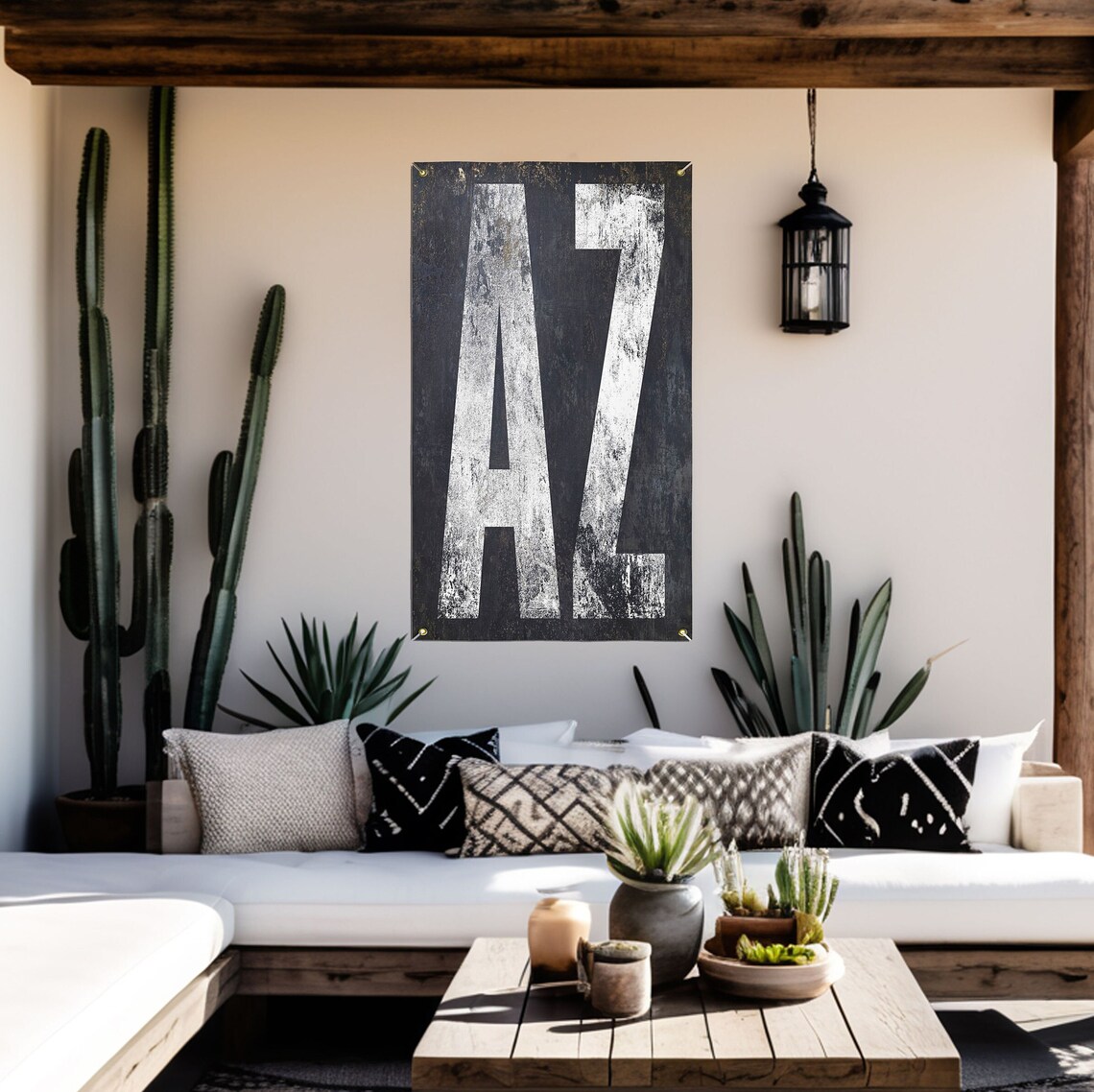 Arizona Western Boho Porch Sign, Outdoor Garden Tapestry Vinyl Sign ...