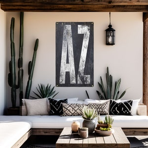 Arizona Western Boho Porch Sign, Outdoor Garden Tapestry Vinyl Sign ...