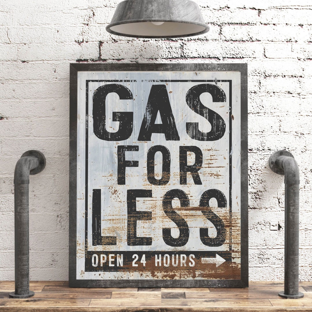 Vintage Inspired Gas Station Bar Sign Poster Print: Retro Wall Art ...