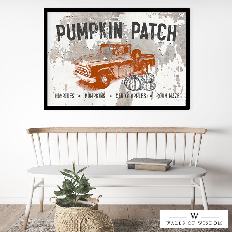 Rustic Pumpkin Patch Vintage Printable Fall Pumpkin Decor - Etsy
